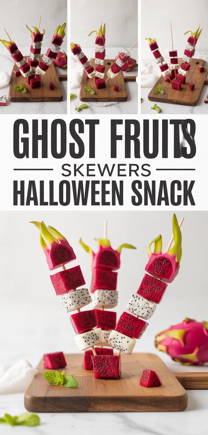Ghost Fruit Skewers Halloween Snack Recipe - healthfoodyum.com